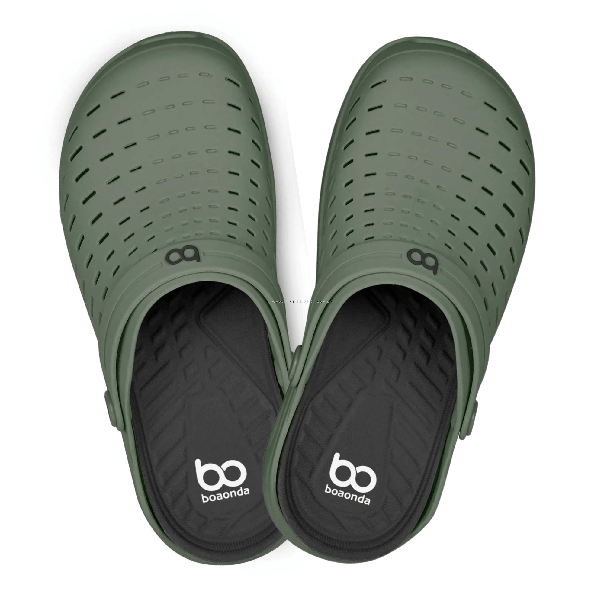 Babuche Boa Onda Kin - Verde Selva e Preto por R$109,90