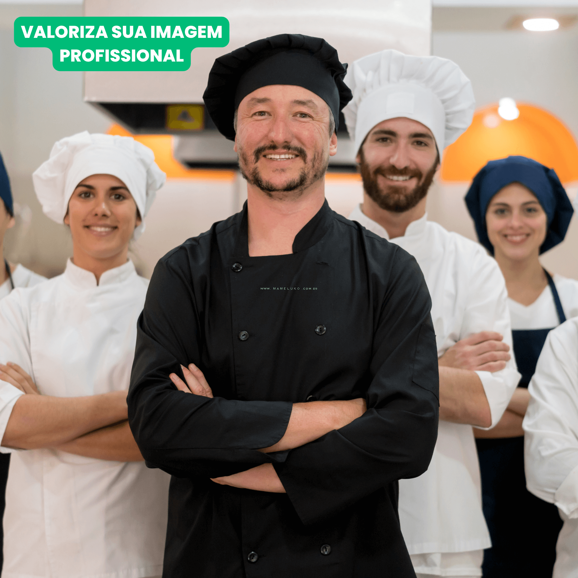 Jaleco De Chef Cozinha Restaurante Branco com na Mameluko